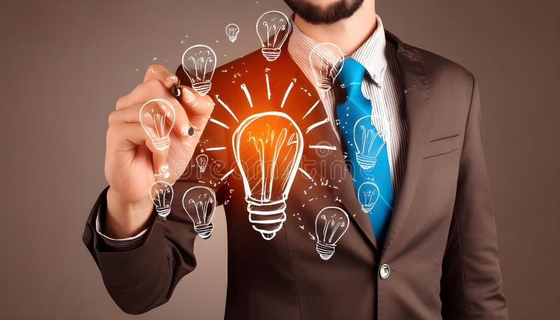 Man Holding Icon Light Bulb,idea Concept, Intelligence that is ...