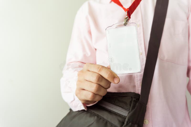 Man Holding Identification Card. Stock Image - Image of identity ...