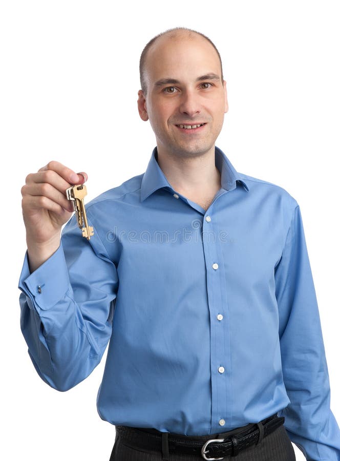 Man holding key stock image. Image of achievement, real - 26608677