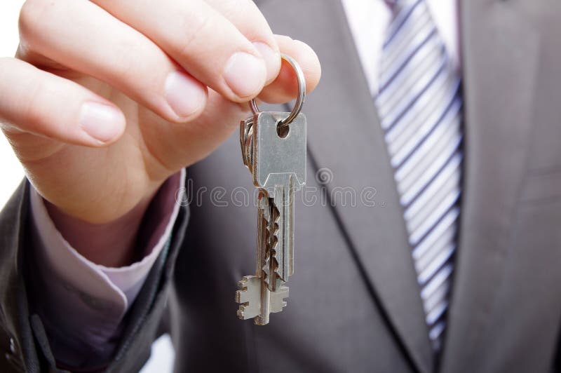 Man holding keys stock photo. Image of businessman, lock - 24300998