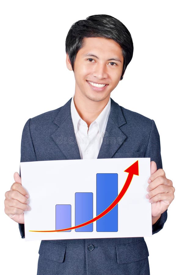 Businessman Hold Out One Hand Stock Image - Image of confidence ...