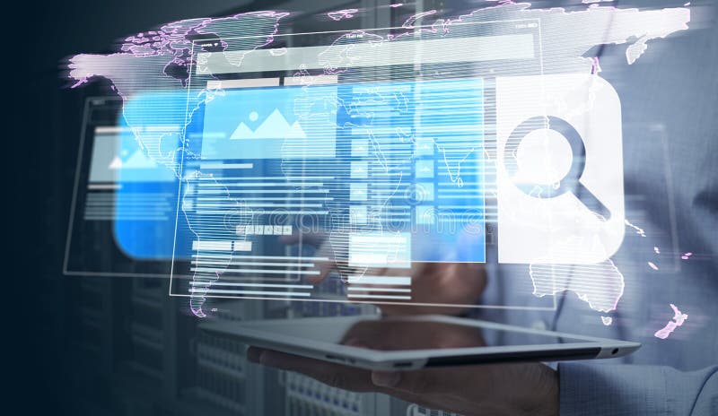 Searching System and Internet Concept Stock Photo - Image of modern ...