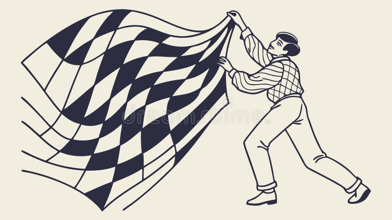 Cartoon Man Holding Checkered Flag Stock Illustrations – 22 Cartoon Man ...