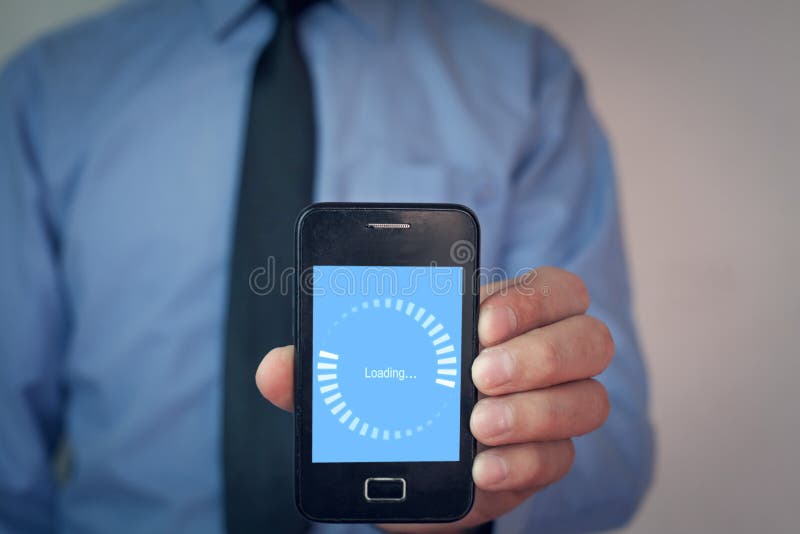 Man holding loading sign. stock image. Image of glow - 113299793