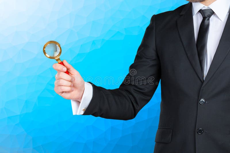 Man Holding Magnifying Glass Stock Photo - Image of icon, graphic: 75323548