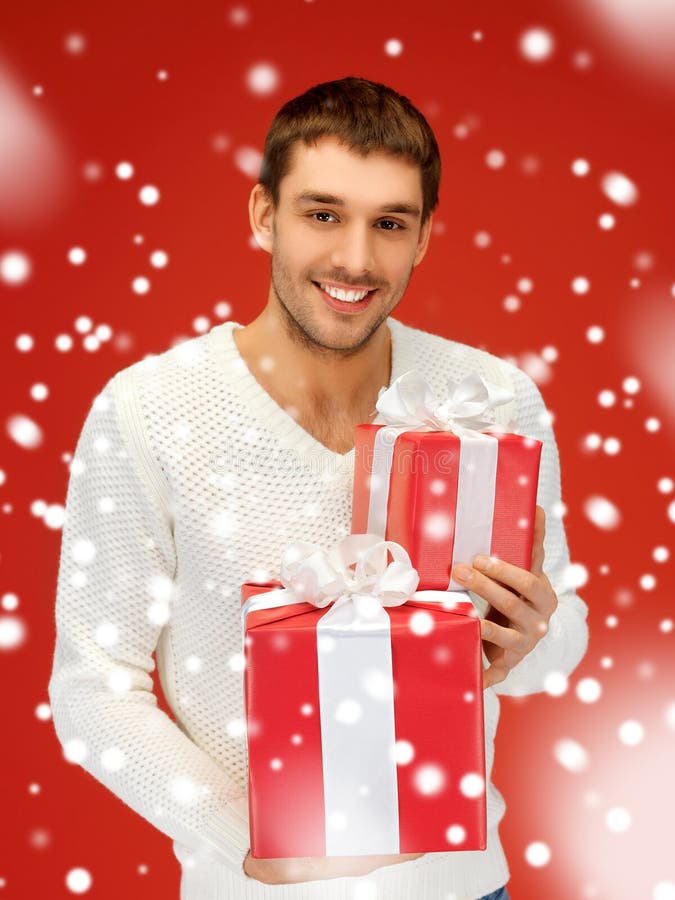 Man Holding Many Gift Boxes Stock Photo - Image of people, presents ...