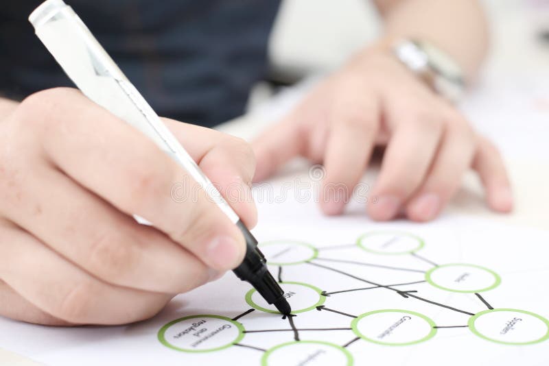 Man is Holding Marker in Hand and Chart Cross Checking Stock Image ...
