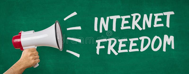 A Man Holding a Megaphone - Internet Freedom Stock Image - Image of ...