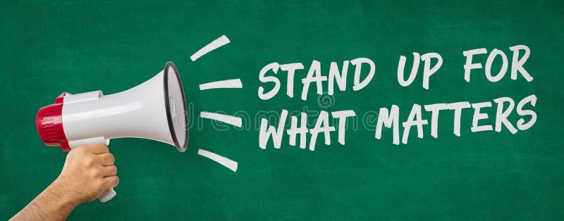 A Man Holding a Megaphone -- Stand Up for What Matters Stock Photo ...