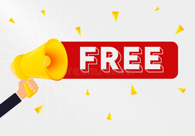 Man Holding Megaphone and Word Free Near Chalkboard. Asking for Help ...