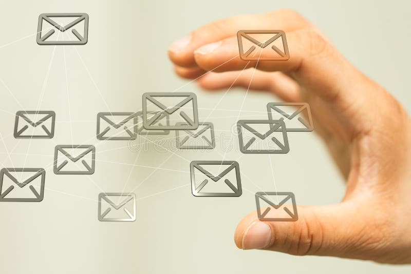 Man Holding Message Icons-social Media Concept Stock Photo - Image of ...