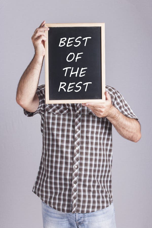 Man Holding Message Written on a Blackboard Stock Image - Image of ...
