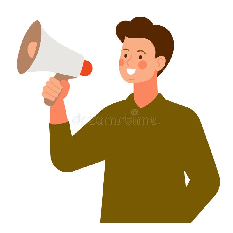 A Man is Holding a Microphone and Making a Loud Noise Stock Image ...