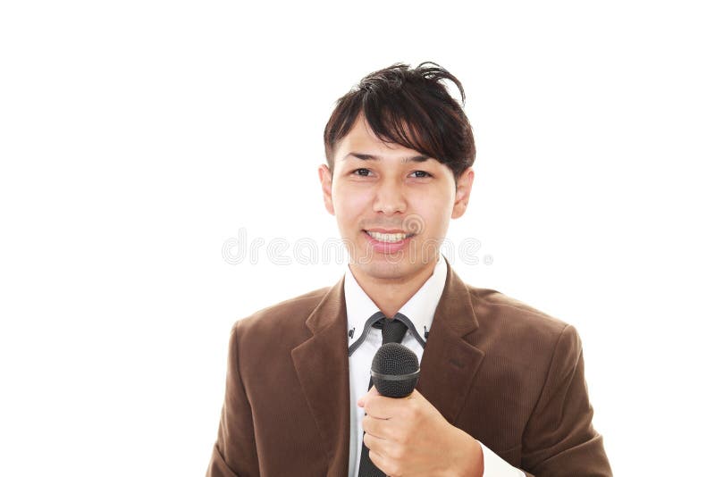 Man holding microphone stock photo. Image of male, hobby - 59820728