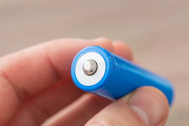 Man Holding New 18650 Type Battery in Hands Stock Photo - Image of ...