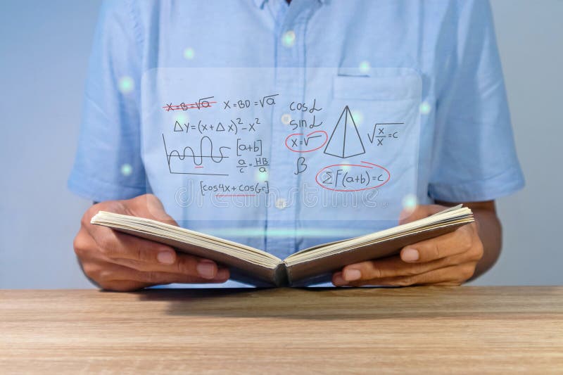 Man Holding a Notebook for Studying Mathematics Stock Image - Image of ...