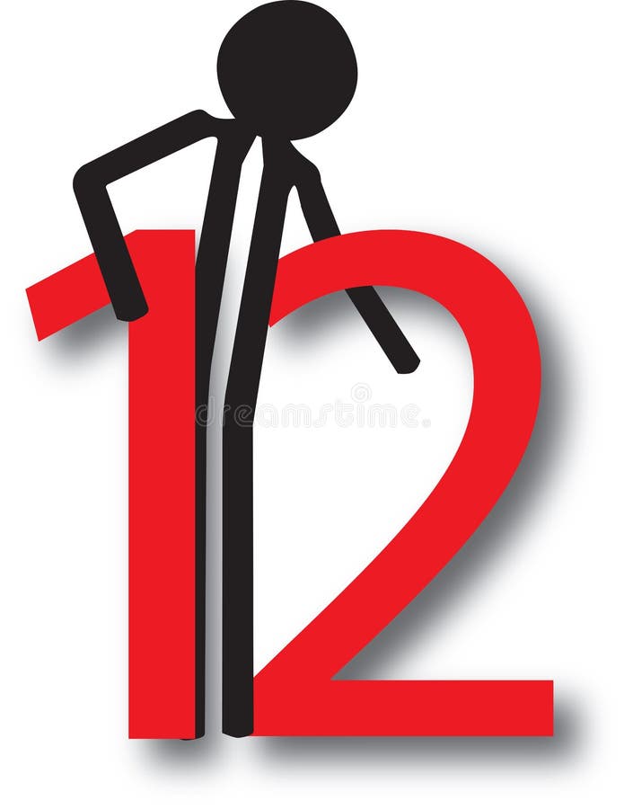 Man Holding the Number Twelve Stock Vector - Illustration of school ...