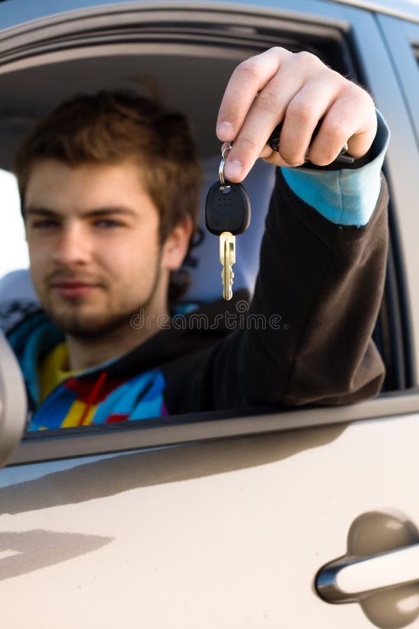 Man holding out car keys stock image. Image of rent, mature - 9203655