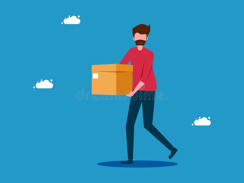 Man Holding a Parcel Delivery Box. the Concept of Transporting Things ...