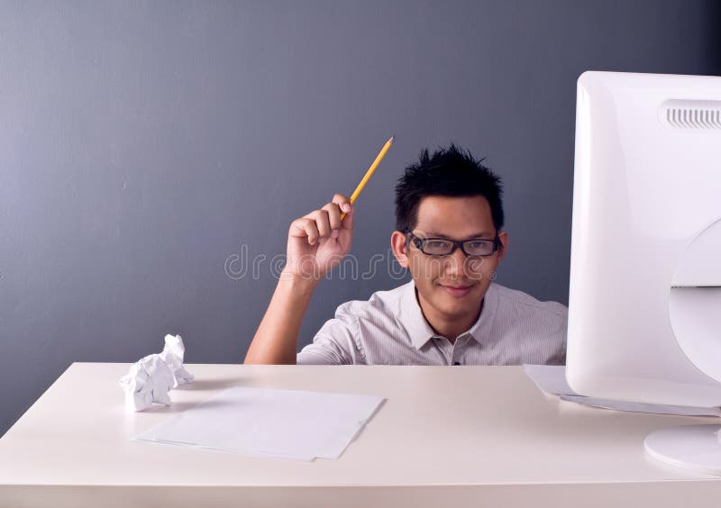 Man holding pencil stock image. Image of concept, executive - 9928345