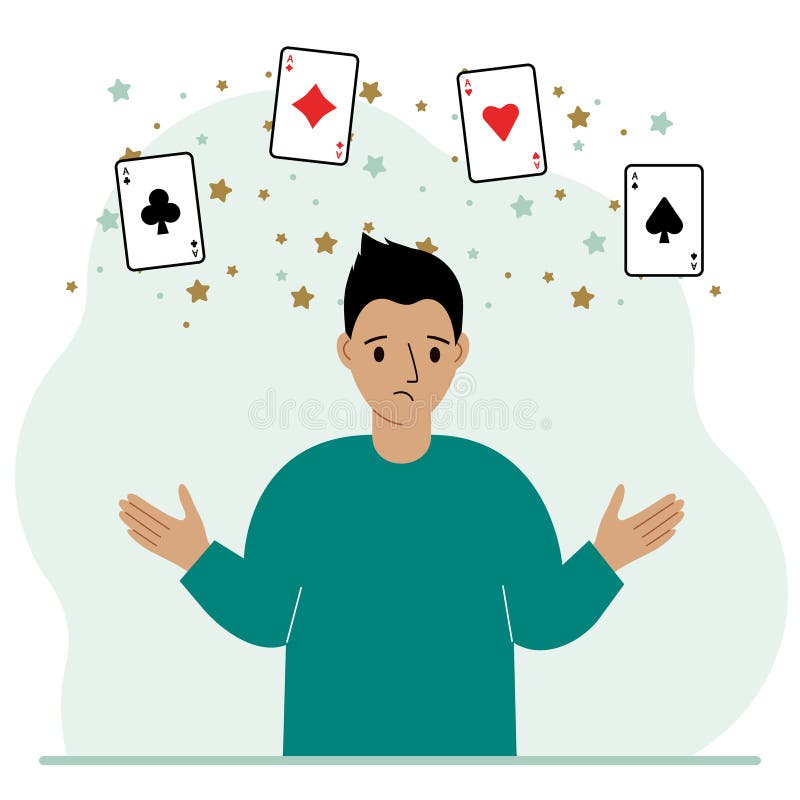 Man Holding Playing Cards Cards. Playing Combination of 4 Aces or Four ...