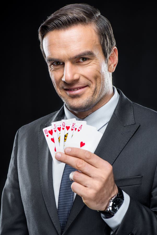 Man holding playing cards stock image. Image of corporate - 84049149