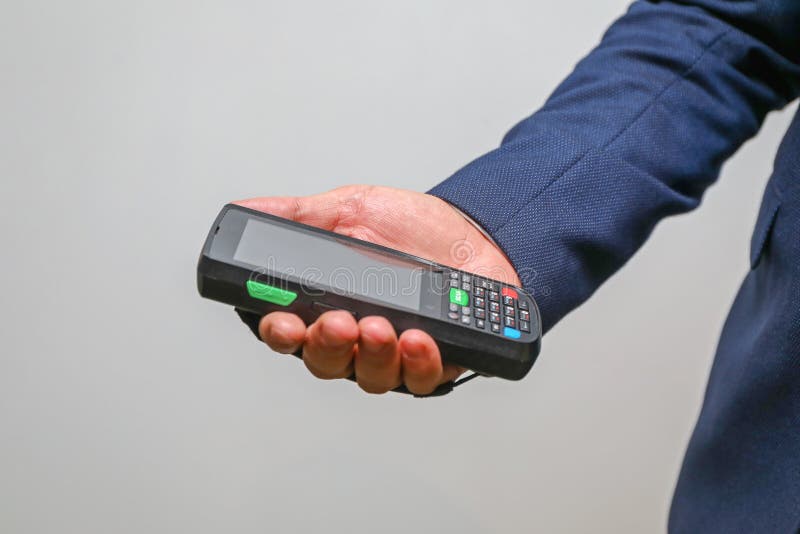 Man Holding Portable Computer Stock Photo - Image of smartphone ...