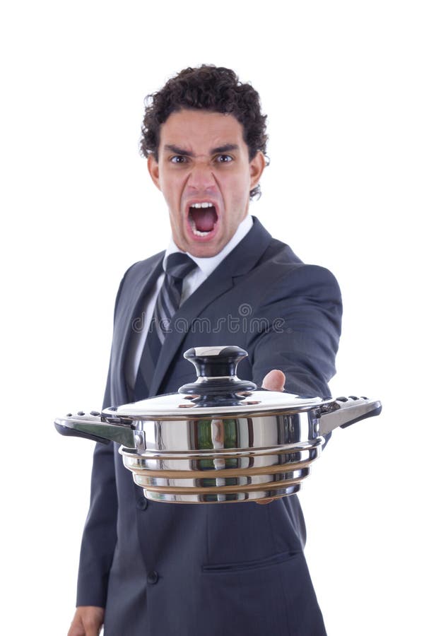 Man Holding a Pot for Cooking that really Stinks Stock Image - Image of ...