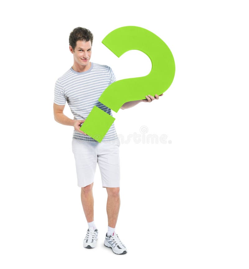 Man Holding Question Mark Symbol Stock Photo - Image of isolated ...