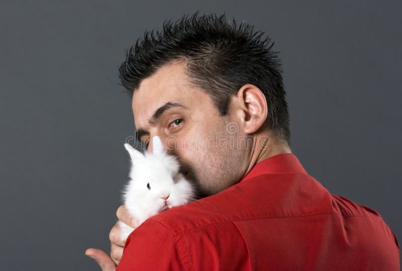 Man Holding Rabbit Picture. Image: 13690997