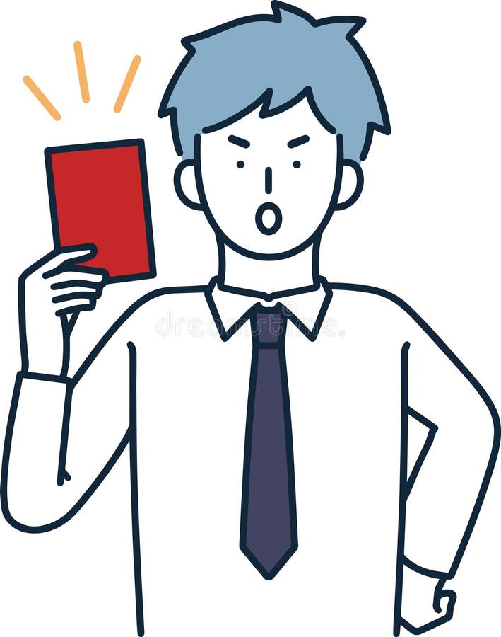 Man Holding Red Card Simple Illustration Stock Vector - Illustration of ...