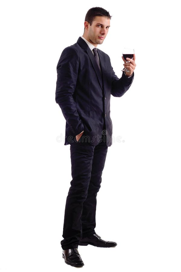 Man Holding a Red Glass of Fine Wine Stock Photo - Image of business ...