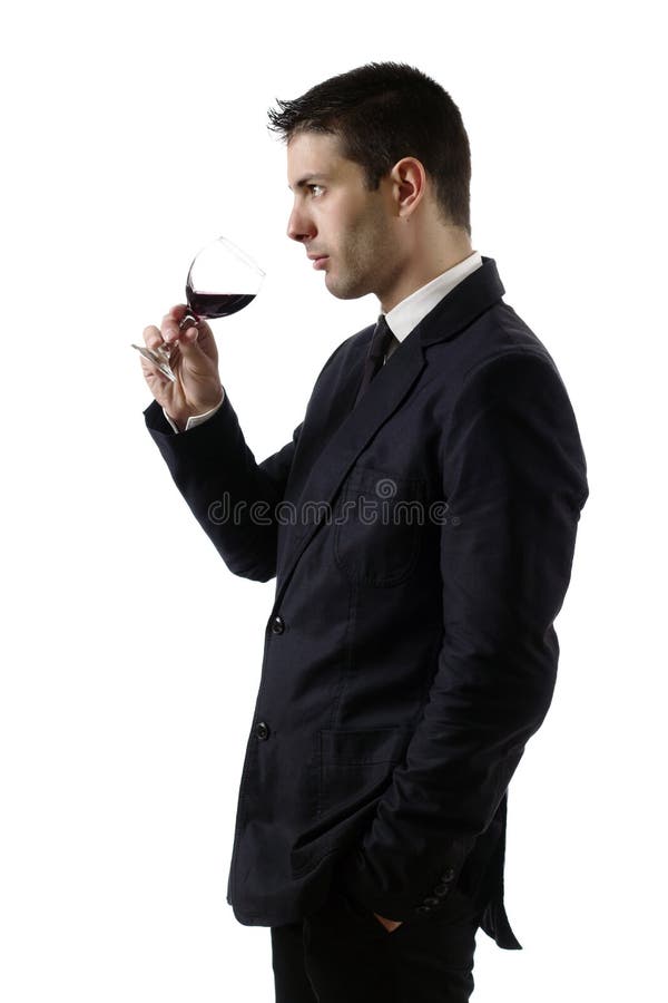 Man Holding a Red Glass of Fine Wine Stock Photo - Image of business ...