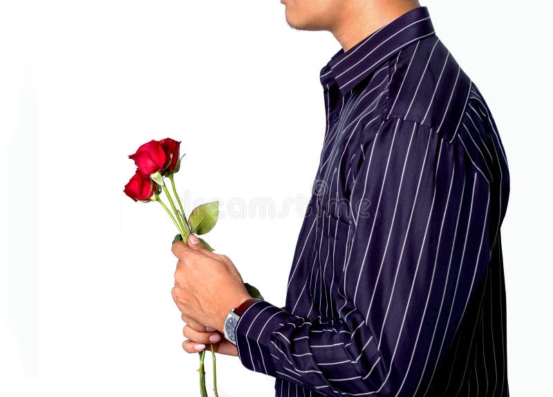Man holding a roses stock photo. Image of gift, florist - 539508