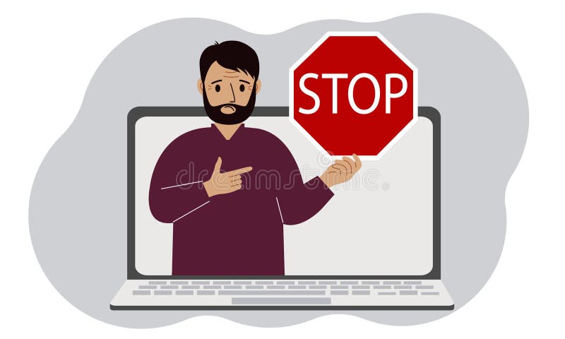 Man Stop Sign Stock Illustrations – 22,524 Man Stop Sign Stock ...