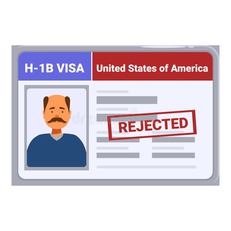 Man Holding Rejected H 1b United States Work Visa Stock Vector ...