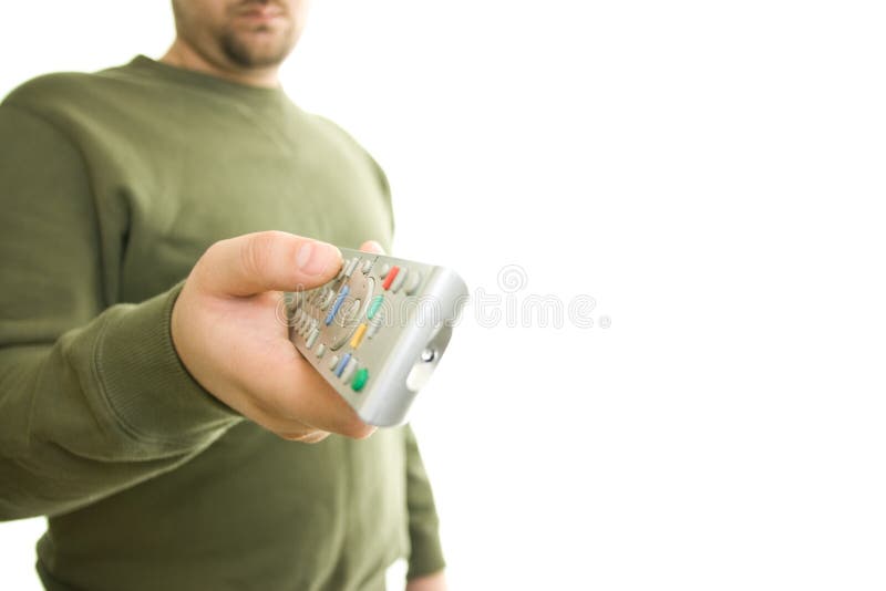 Man holding remote control stock photo. Image of control - 12947542