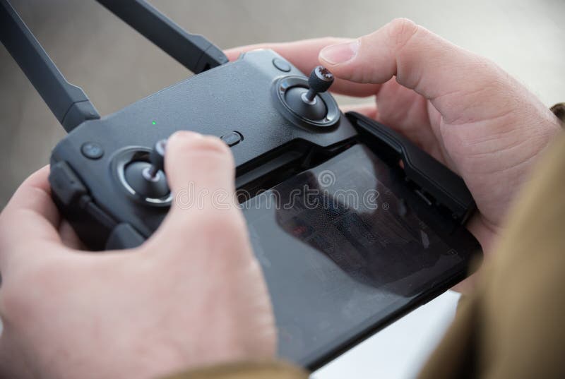 A Man Holding an Remote Control for the Drone Stock Image - Image of ...