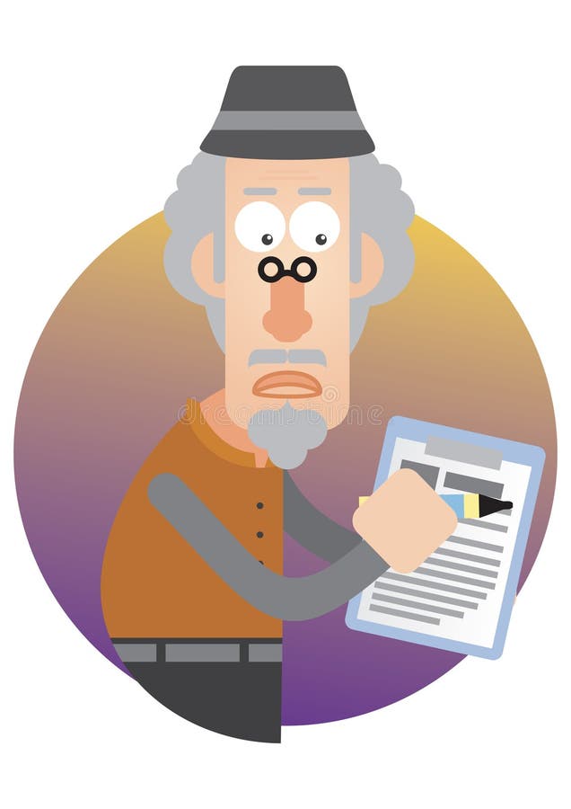 Man Holding Report and Pen. Vector Illustration Decorative Design Stock ...