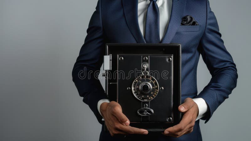 The Man Holding a Safe.AI Generated Image Stock Image - Image of ...