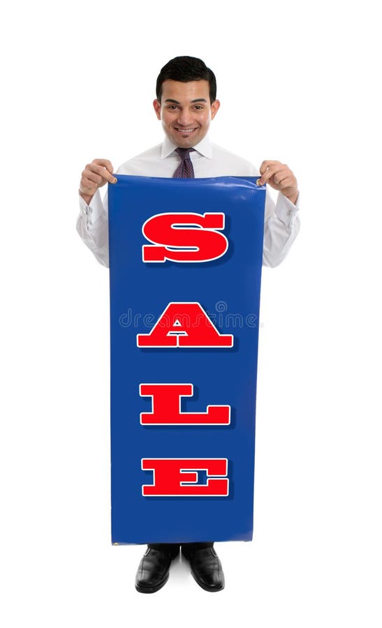 Man holding a SALE sign stock photo. Image of ethnic - 20950816