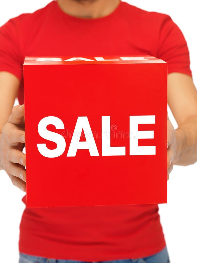 Man holding sale sign stock photo. Image of lifestyle - 27208000