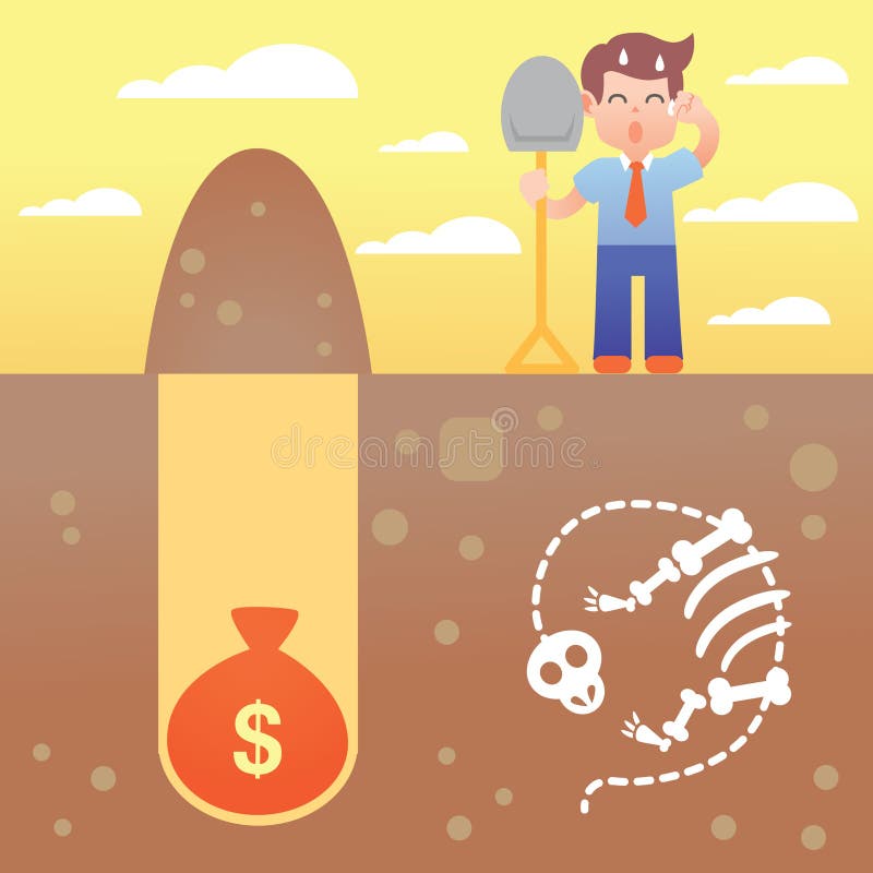 Man Holding Shovel. Vector Illustration Decorative Design Stock Vector ...