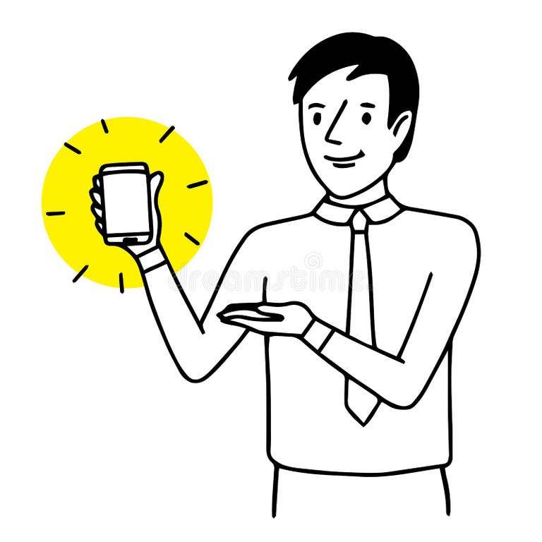 Silhouette Man Holding Phone Vector Stock Illustrations 599