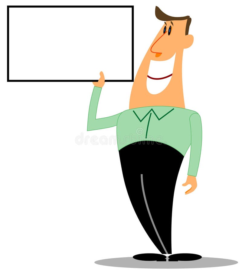 Man holding sign stock illustration. Illustration of presentation ...