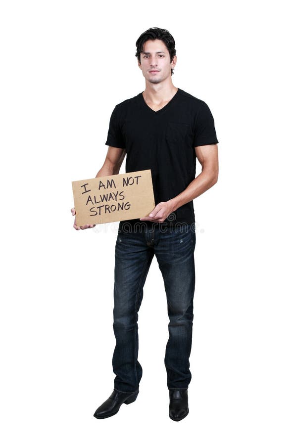Man Holding a Sign stock image. Image of healthy, smile - 26765071
