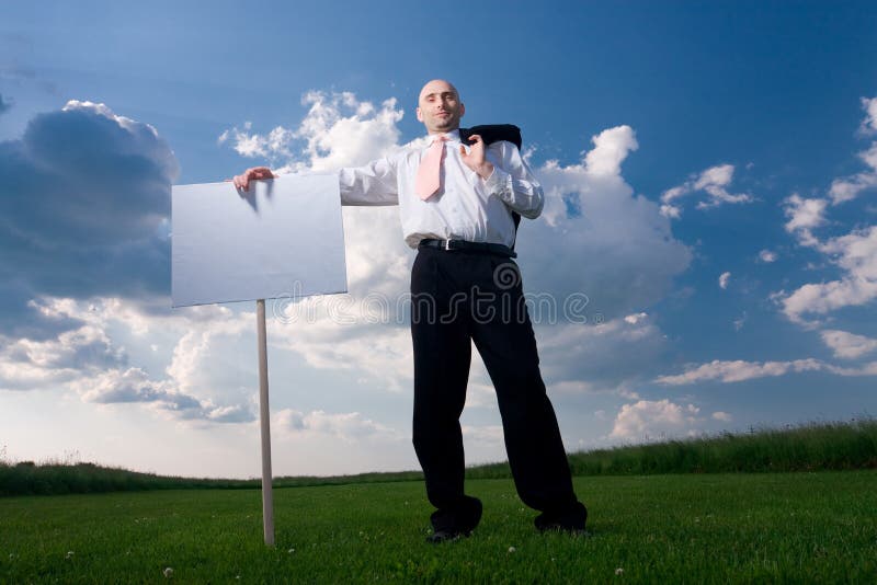 Man Holding Sign stock image. Image of caucasian, sign - 5407799