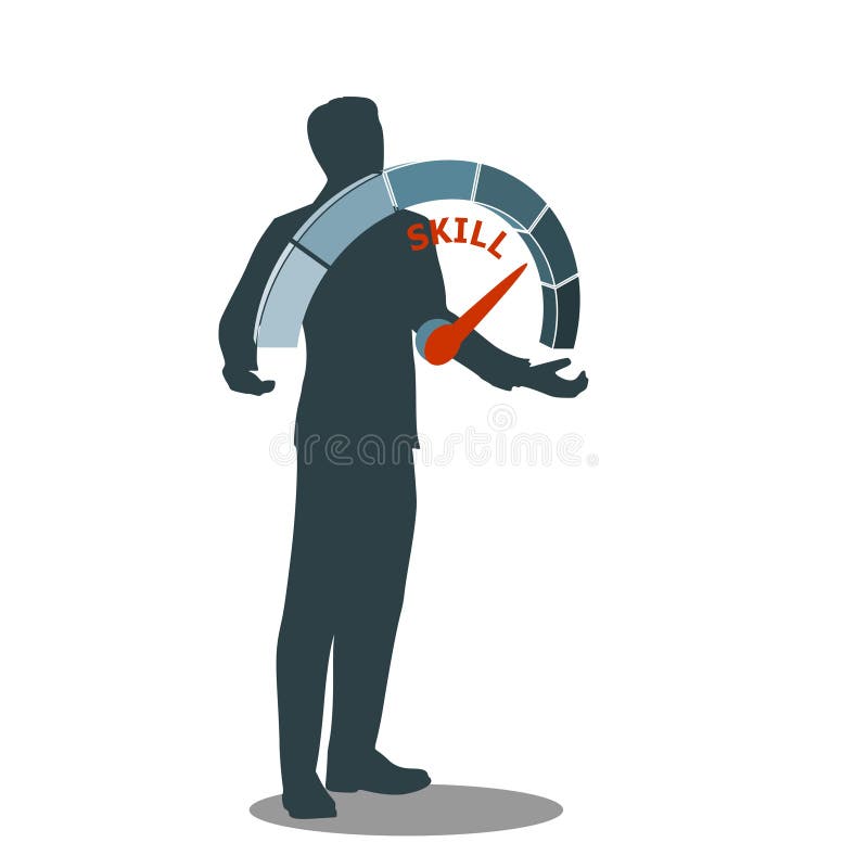 Man Holding Skill Level Scale In His Hands Stock Vector - Illustration ...
