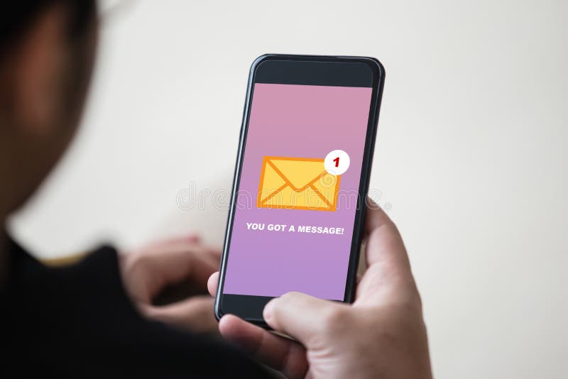 You Got a Message on Smartphone Screen Concept Stock Photo - Image of ...