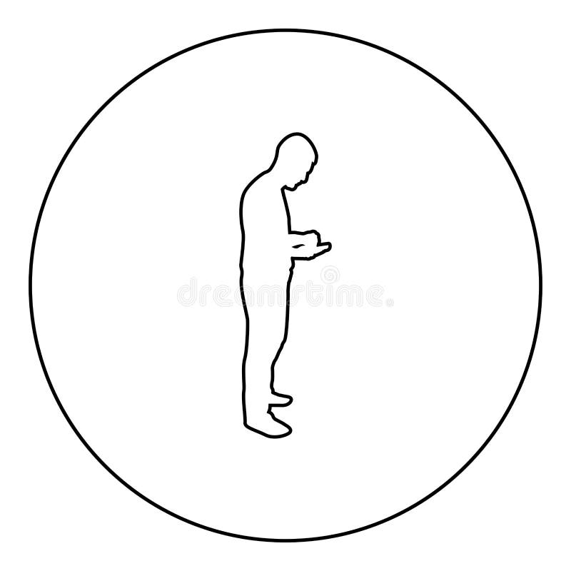 Silhouette Man Holding Phone Vector Stock Illustrations 484